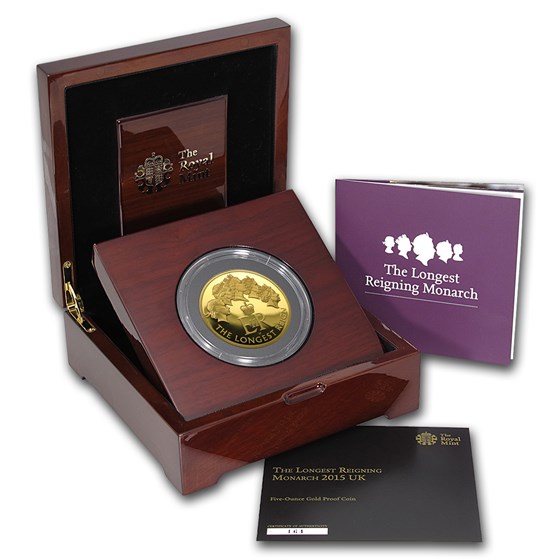 Buy 2015 GB 5 oz Gold Longest Reigning Monarch Proof | APMEX