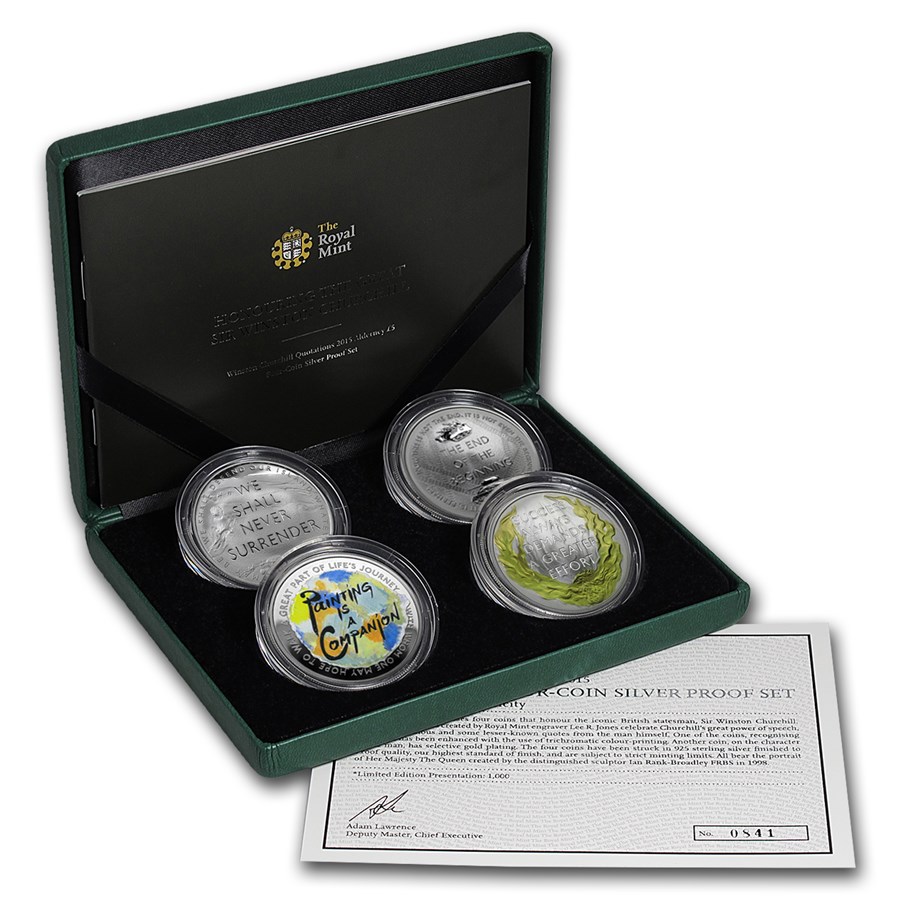 Buy 2015 Great Britain 4-Coin Silver Winston Churchill Quotes Prf Set ...