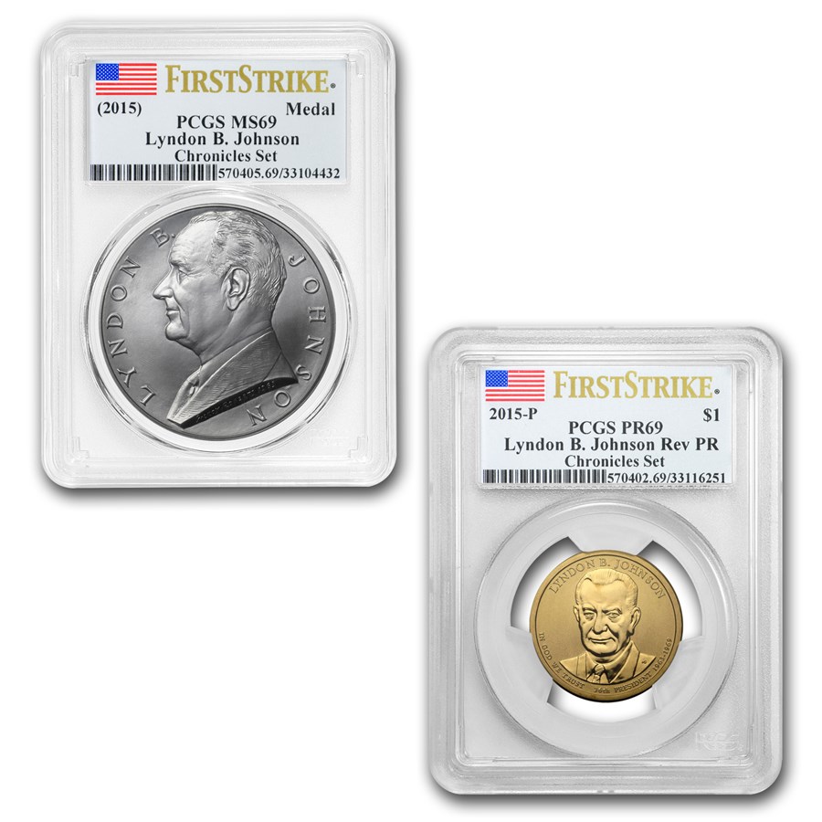 Buy 2015 Lyndon B. Johnson Coin & Chronicles Set MS/PF-69 PCGS | APMEX