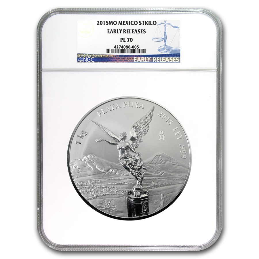 Buy 2015 Mexico 1 kilo Silver Libertad Proof Like PL-70 NGC (ER) | APMEX