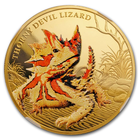 Buy 2015 Niue 1 oz Proof Gold Thorny Devil Lizard PF-69 NGC | APMEX