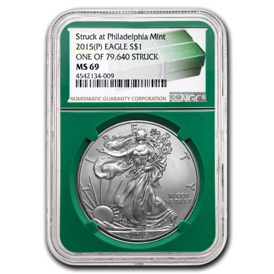 Buy 2015 (P) American Silver Eagle MS-69 NGC (Philadelphia Mint) | APMEX