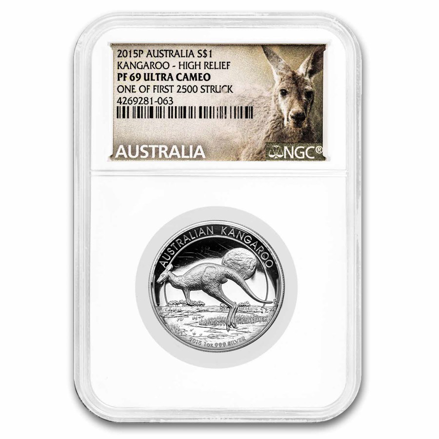 Buy 2015-P Australia 1 oz Silver Kangaroo HR PF-69 NGC (Box & COA) | APMEX