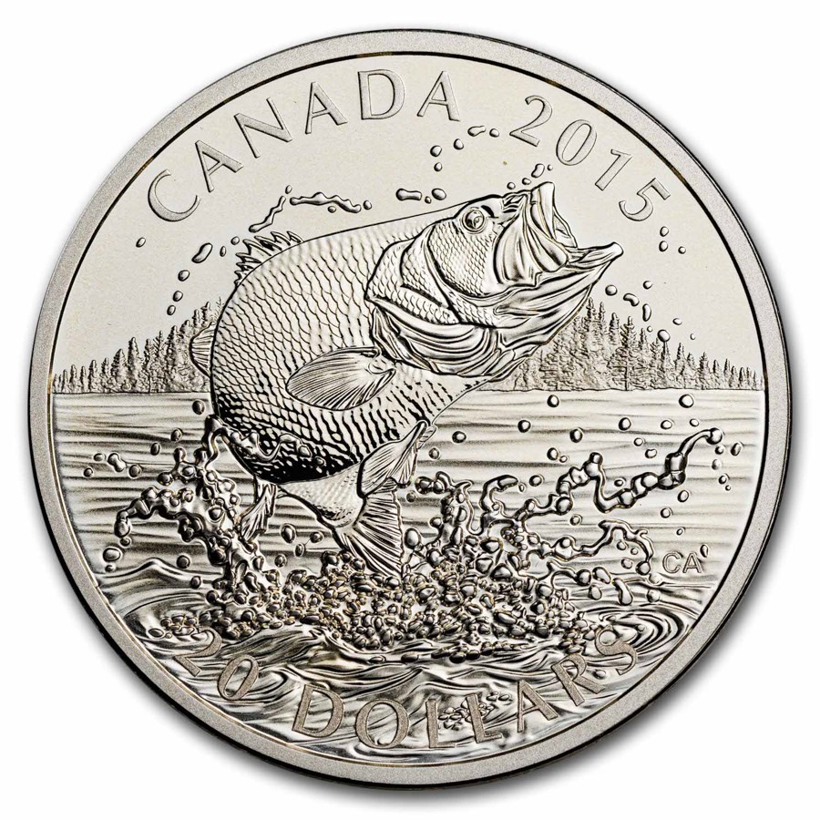 Buy 2015 RCM 1 oz Silver Sportfish Largemouth Bass (Coin Only) | APMEX