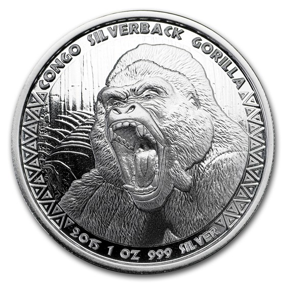 Buy 2015 Republic of Congo Silver 1 oz Silverback Gorilla (Abrasion ...