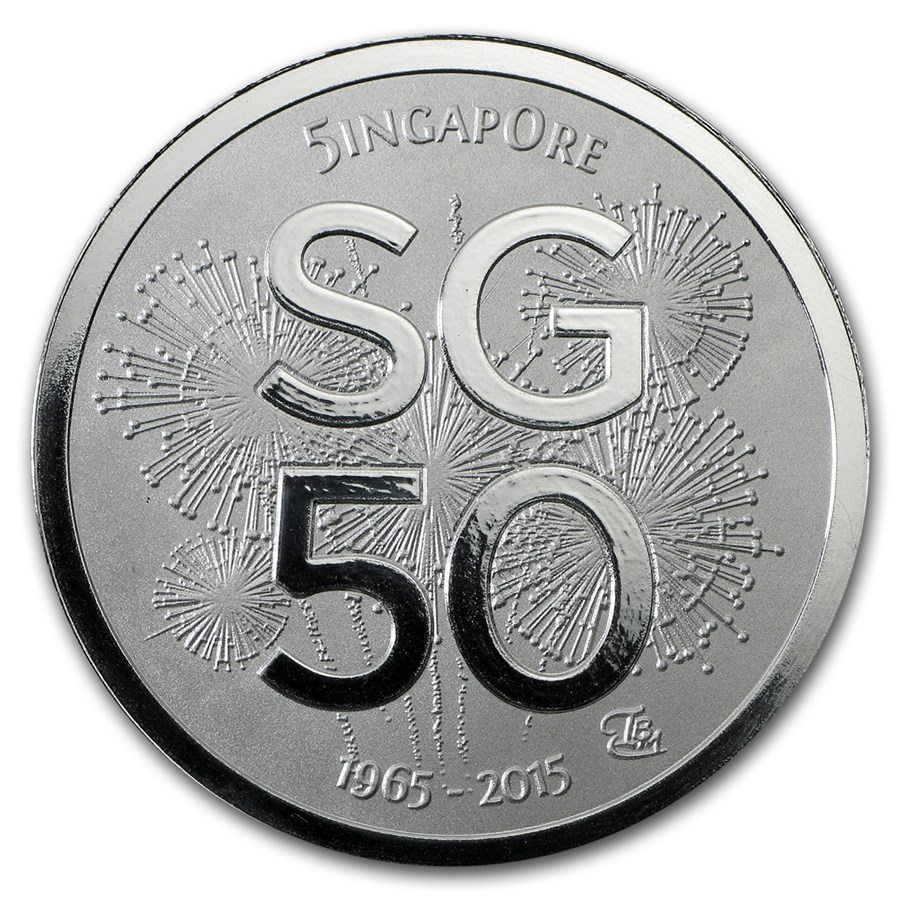 Buy 2015 Singapore 1 oz Silver SG50 Merlion Round | APMEX
