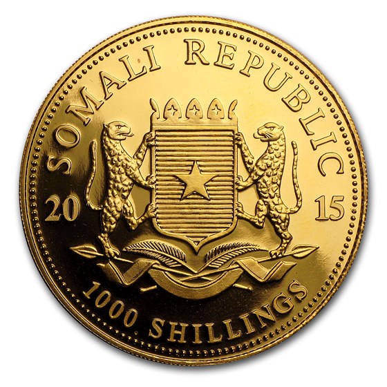 Buy 2015 Somalia 1 oz Gold African Elephant BU (ANA Chicago Privy) | APMEX