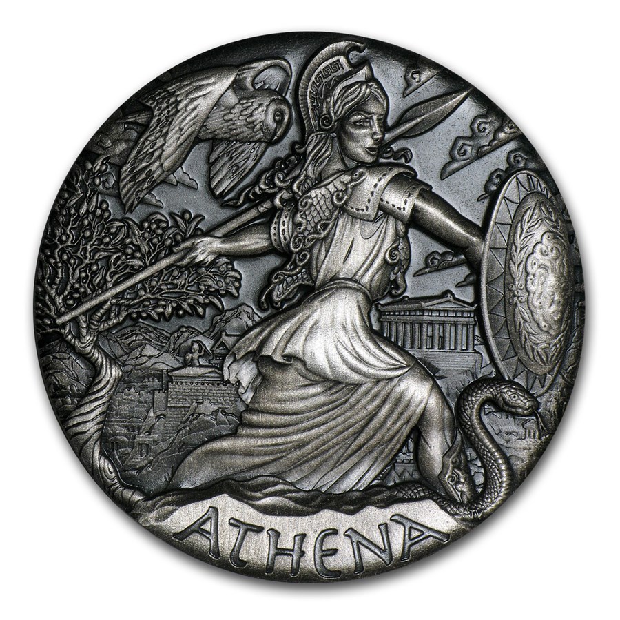 Buy 2015 TUV 2 oz Ag Goddesses of Olympus Athena BU (HR, Antiqued) | APMEX