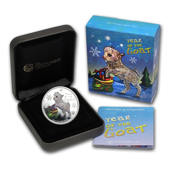 Buy 2015 Tuvalu 1/2 oz Silver Lunar Baby Goat Proof (Colorized) | APMEX