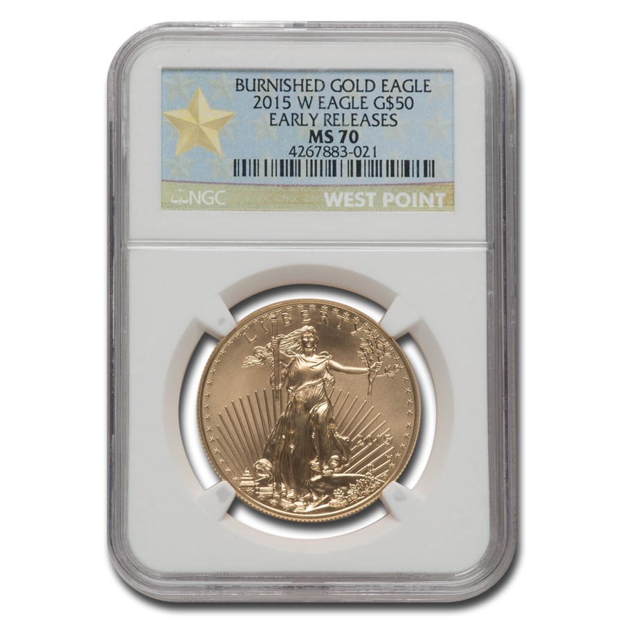 2015-W 1 oz Burnished Gold Eagle MS-70 NGC (ER, WP Star Label)