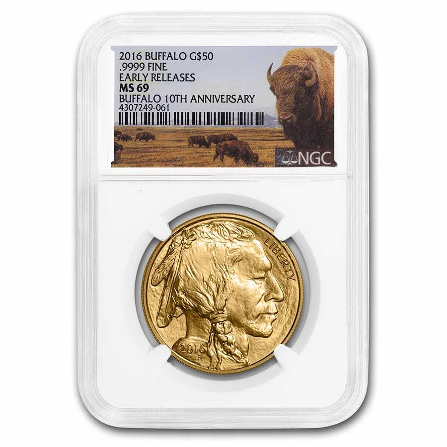Buy 2016 1 oz Gold Buffalo MS-69 NGC (10th Anniversary) | APMEX