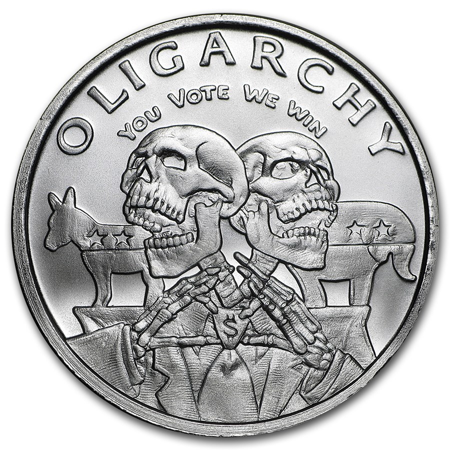 Buy 2016 1 oz Silver Shield Round - Oligarchy | APMEX