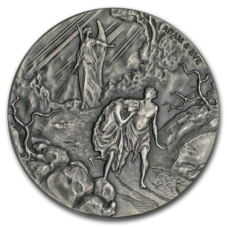 Buy 2016 2 oz Silver Coin - Biblical Series Adam and Eve (Coin Only ...
