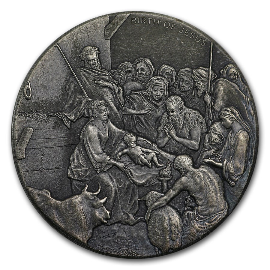 Buy 2016 2 oz Silver Coin - Biblical Series The Nativity (No Box) | APMEX