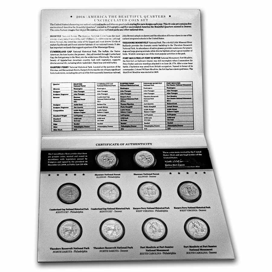 Buy 2016 America the Beautiful Quarters Uncirculated Set | APMEX
