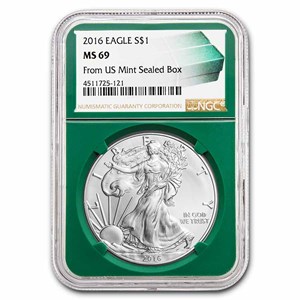 Buy 2016 American Silver Eagle MS-69 NGC (Green Holder) | APMEX