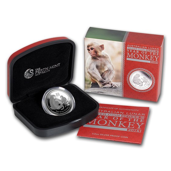 Buy 2016 Australia 1/2 oz Silver Lunar Monkey Proof (w/Box & COA) | APMEX