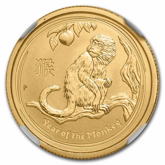 Buy 2016 Australia 1/4 oz Gold Lunar Monkey MS-70 NGC ER | APMEX