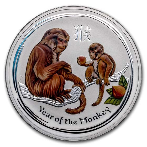 Buy 2016 Australia 1 kilo Silver Lunar Monkey BU (Colorized) | APMEX