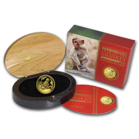 Buy 2016 Australia 1 oz Gold Lunar Monkey Proof (HR, Box & COA) | APMEX