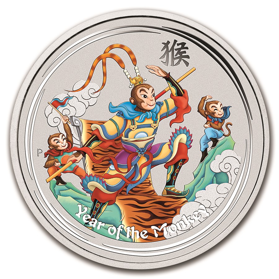 Buy 2016 Australia 1 oz Silver Lunar Monkey King Proof (Colorized) | APMEX