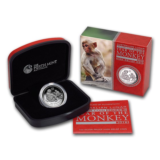 Buy 2016 Australia 1 oz Silver Lunar Monkey Proof (High Relief) | APMEX