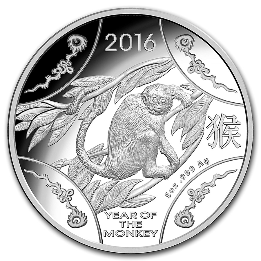Buy 2016 Australia 5 oz Silver Year of the Monkey Proof | APMEX