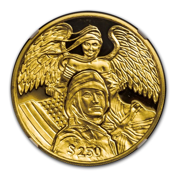 Buy 2016 BVI 1 oz Gold Guardian Angel - Watch our Troops PF-70 NGC | APMEX