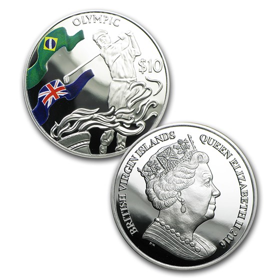 Buy 2016 BVI 4-Coin Silver $10 Brazil Summer Olympics Prf Set (Color ...