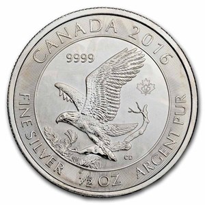 2016 Canada 1/2 oz Silver Bald Eagle BU (Abrasions)