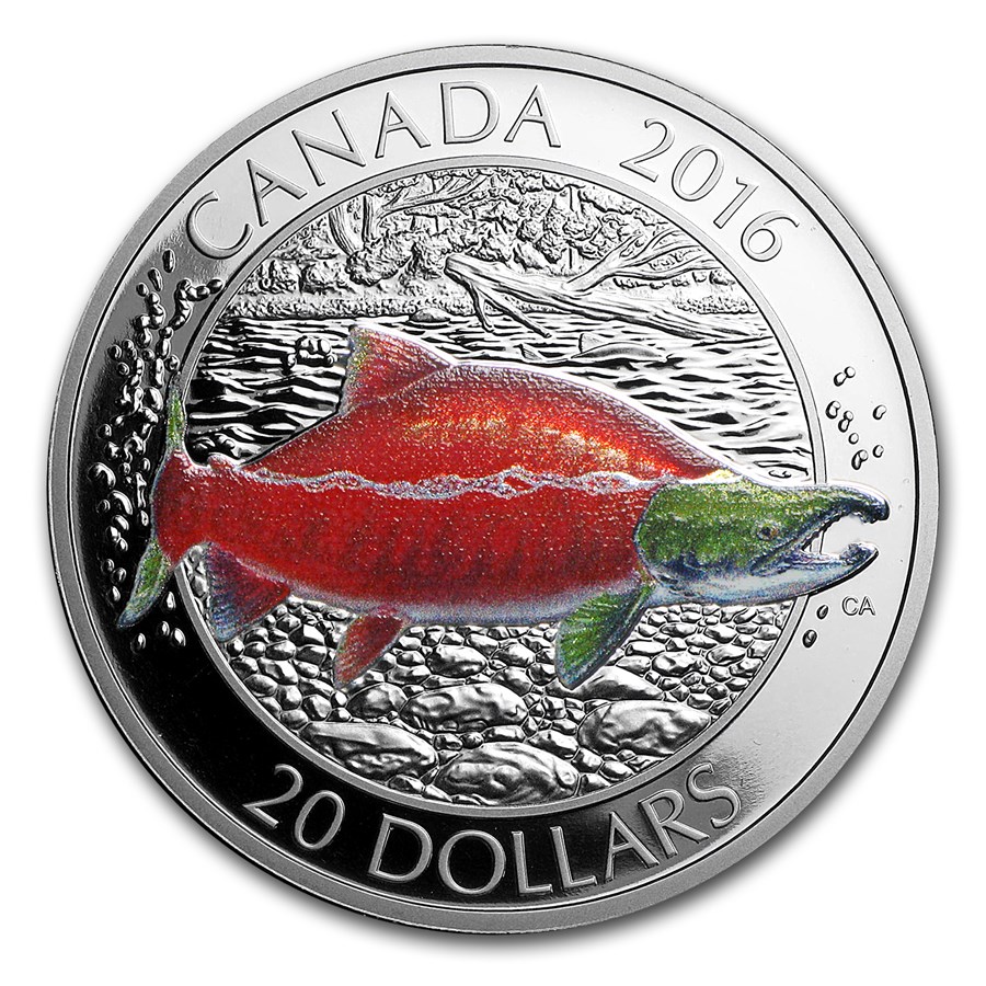 Buy 2016 Canada 1 oz Silver $20 Canada Sockeye Salmon (No Box) | APMEX