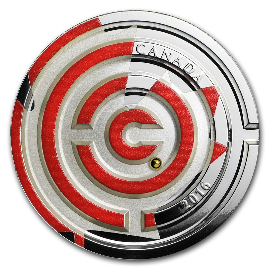Buy 2016 Canada 1 oz Silver $20 Prf Maple Leaf Maze Coin (Colorized ...