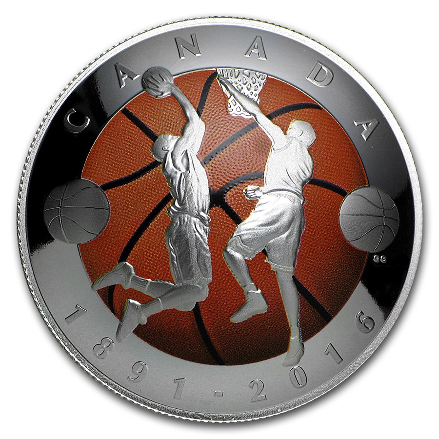 Buy 2016 Canada 1 oz Silver $25 Invention of Basketball (Domed Coin ...