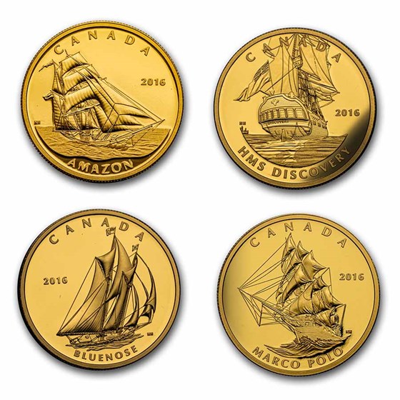 Buy 2016 Canada 4-Coin 1 oz Proof Gold $200 Tall Ships Set | APMEX
