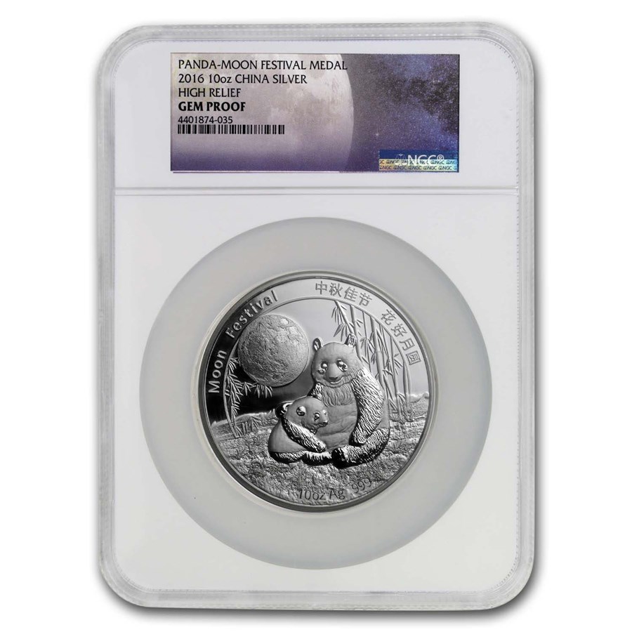 Buy 2016 China 10 oz Silver Panda Moon Festival Gem Proof NGC | APMEX