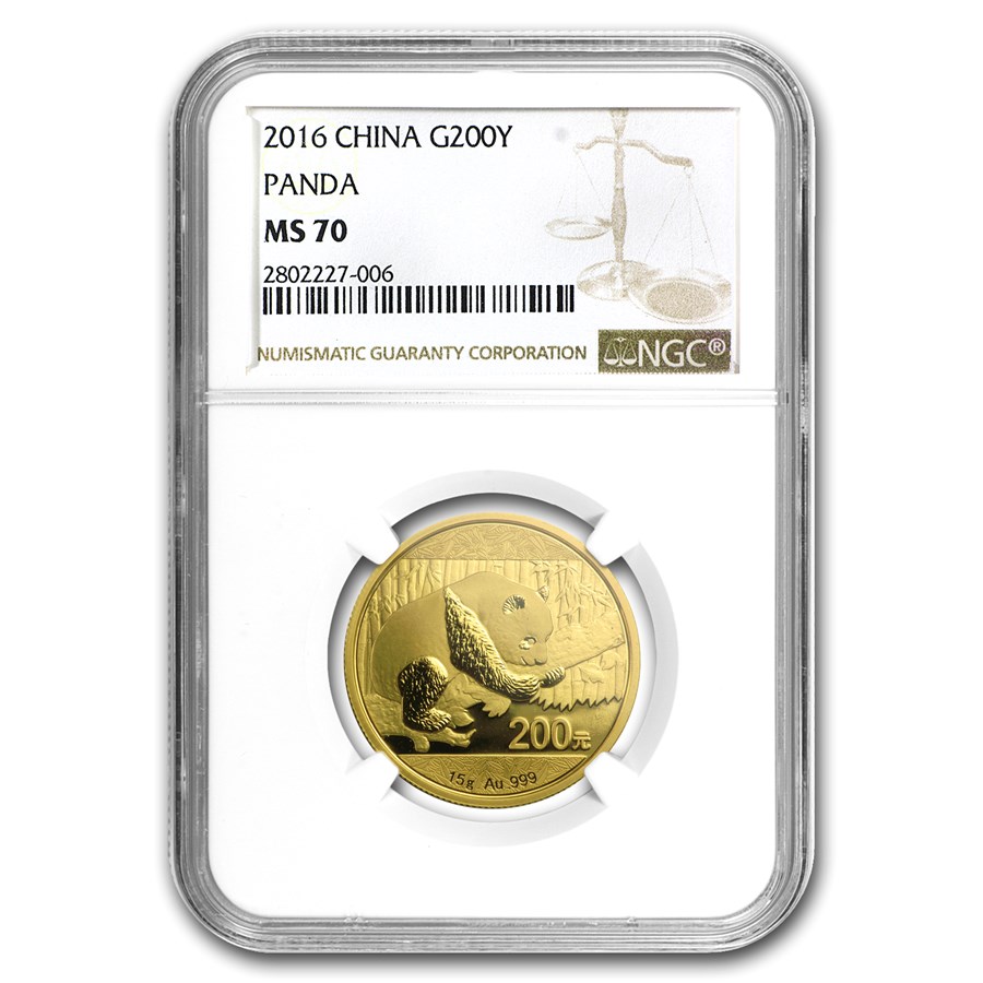 Buy 2016 China 15 Gram Gold Panda MS-70 NGC | APMEX