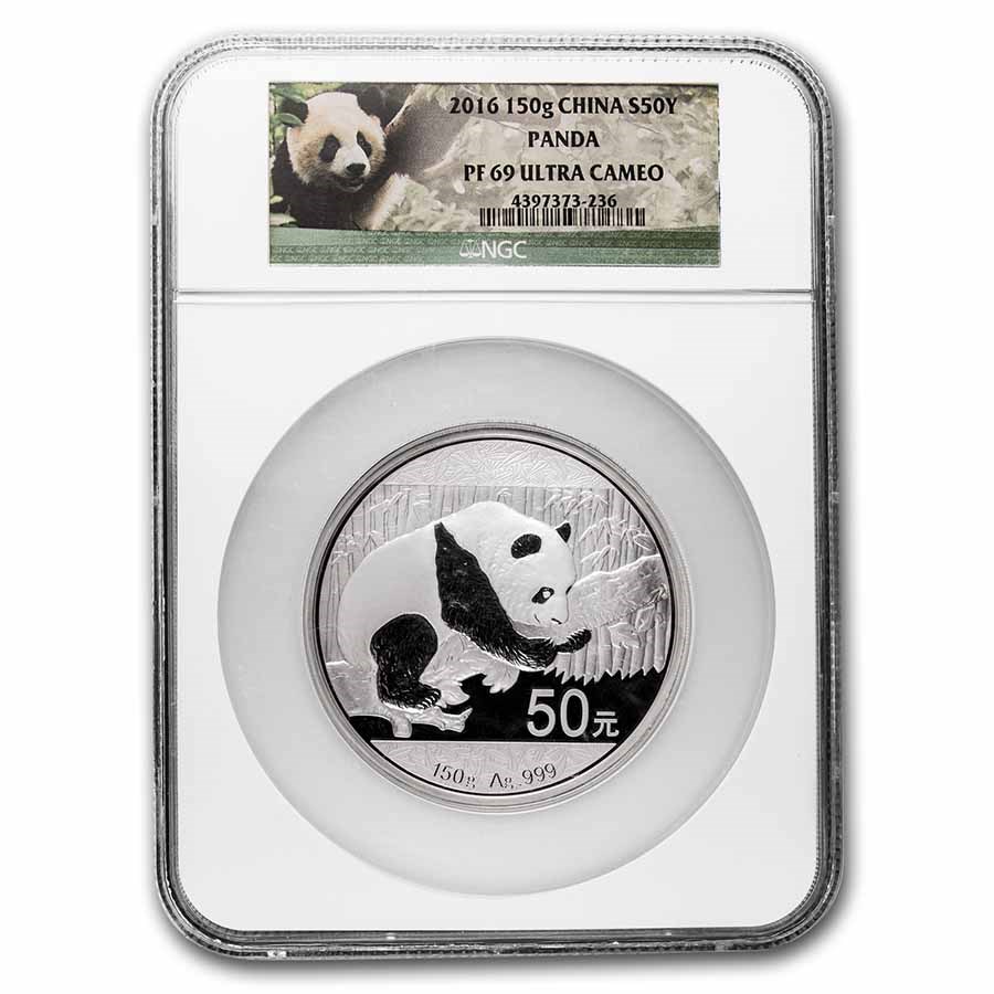 Buy 2016 China 150 gram Silver Panda PF-69 NGC | APMEX