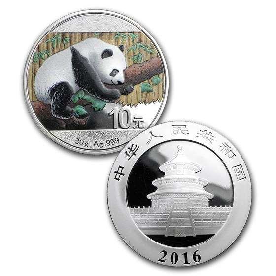 Buy 2016 China 2-Coin 30 gram Silver Panda Set Day/Night (Colored) | APMEX