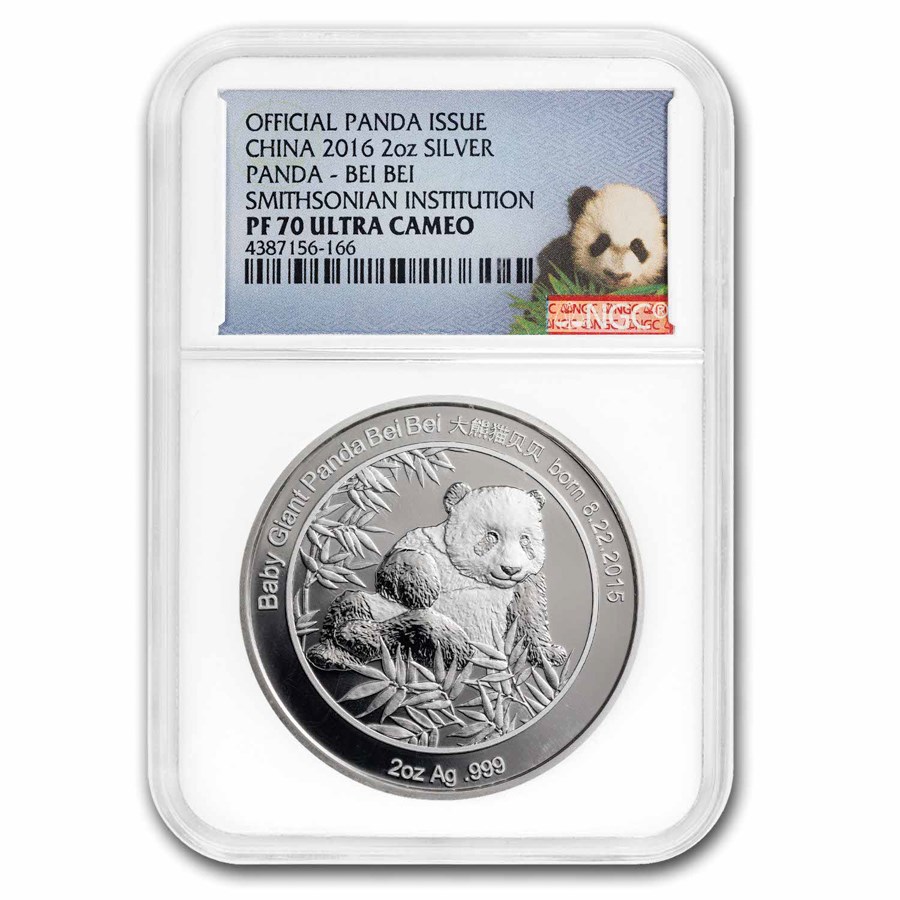 Buy 2016 China 2 oz Silver Panda Bei Bei PF-70 UCAM NGC | APMEX