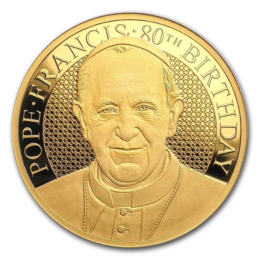 Buy 2016 Cook Islands 1/10 oz Gold Pope Francis 80th Birthday Proof | APMEX