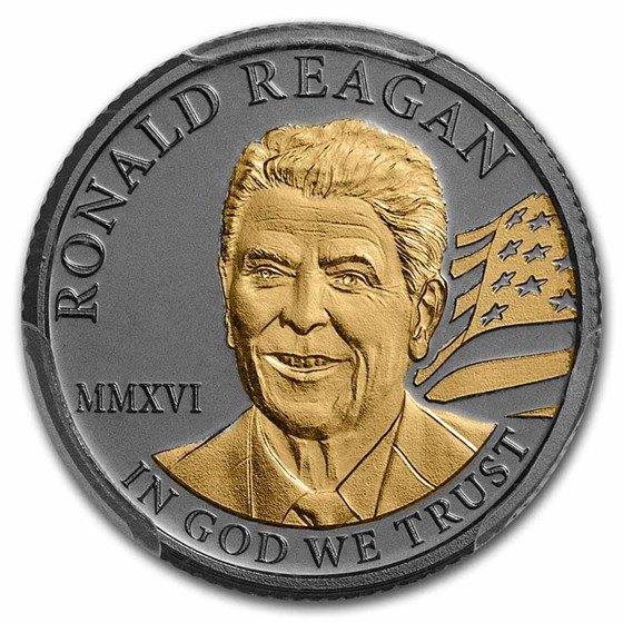 Buy 2016 Cook Islands Black 1/10 oz Gold Ronald Reagan PR-69 PCGS | APMEX
