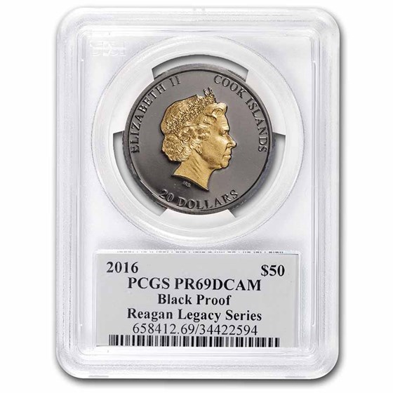 Buy 2016 Cook Islands Black 1/4 oz Gold Ronald Reagan PR-69 PCGS | APMEX