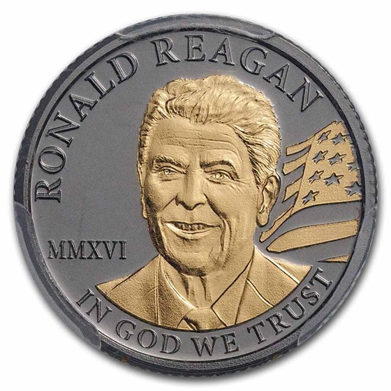 Buy 2016 Cook Islands Black 1/4 oz Gold Ronald Reagan PR-69 PCGS | APMEX