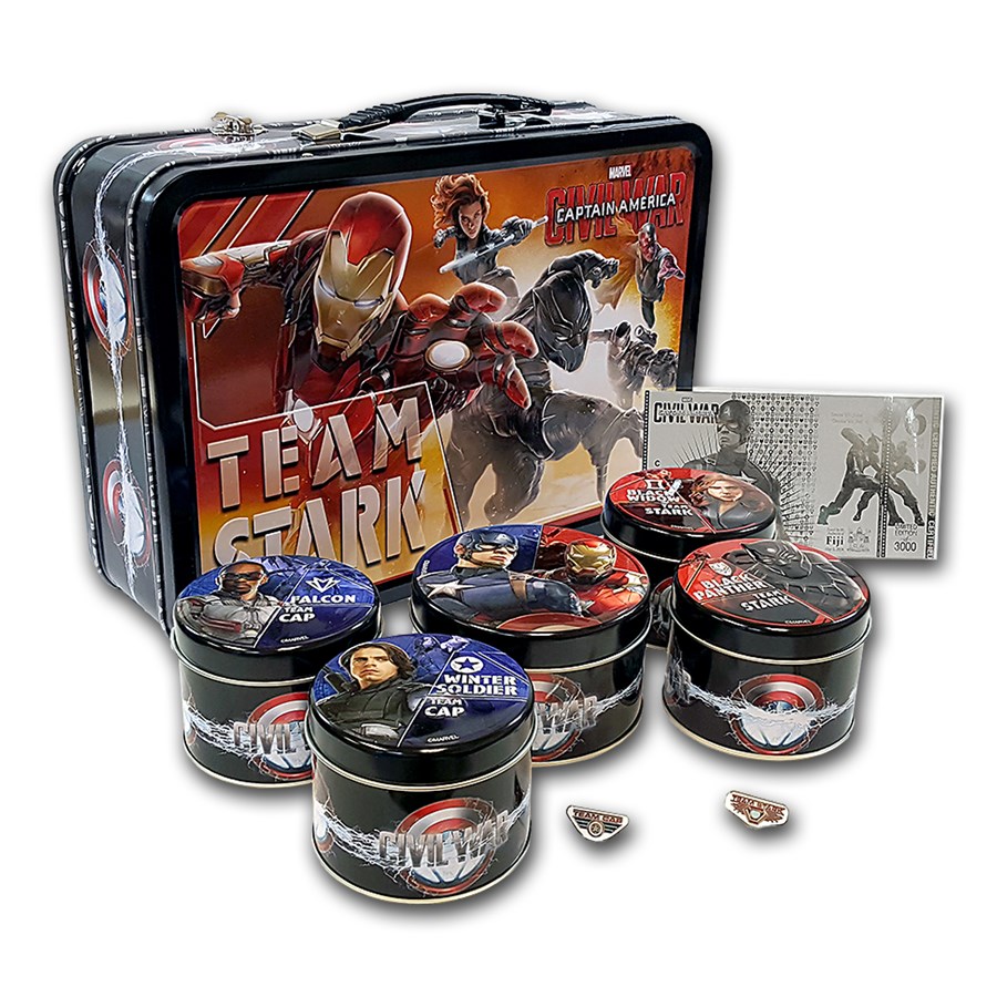 Buy 2016 Fiji 6-Coin Proof Silver "Captain America: Civil War" Set | APMEX