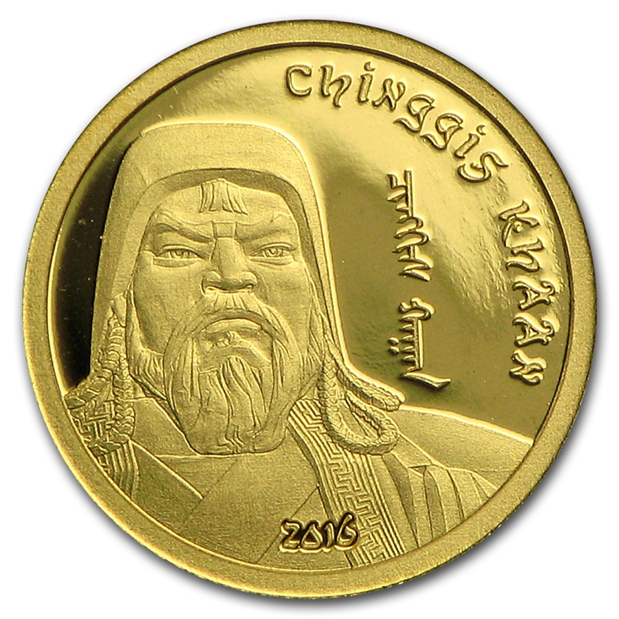 Buy 2016 Mongolia 1/2 gram Proof Gold 1000 Togrog Chinggis Khaan | APMEX