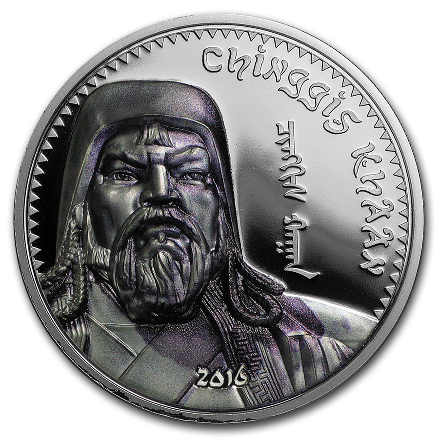 Buy 2016 Mongolia 1 oz Silver 1000 Togrog Chinggis Khaan Proof | APMEX