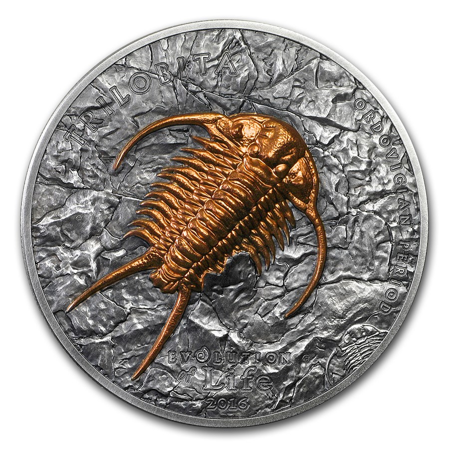 Buy 2016 Mongolia 1 oz Silver 500 Togrog Evolution of Life Trilobite ...
