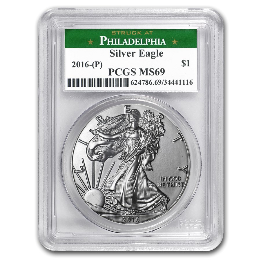 Buy 2016 (P) American Silver Eagle MS-69 PCGS (Philadelphia Mint) | APMEX