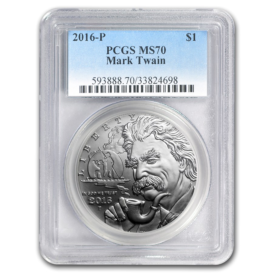 Buy 2016-P Mark Twain $1 Silver Commem MS-70 PCGS | APMEX