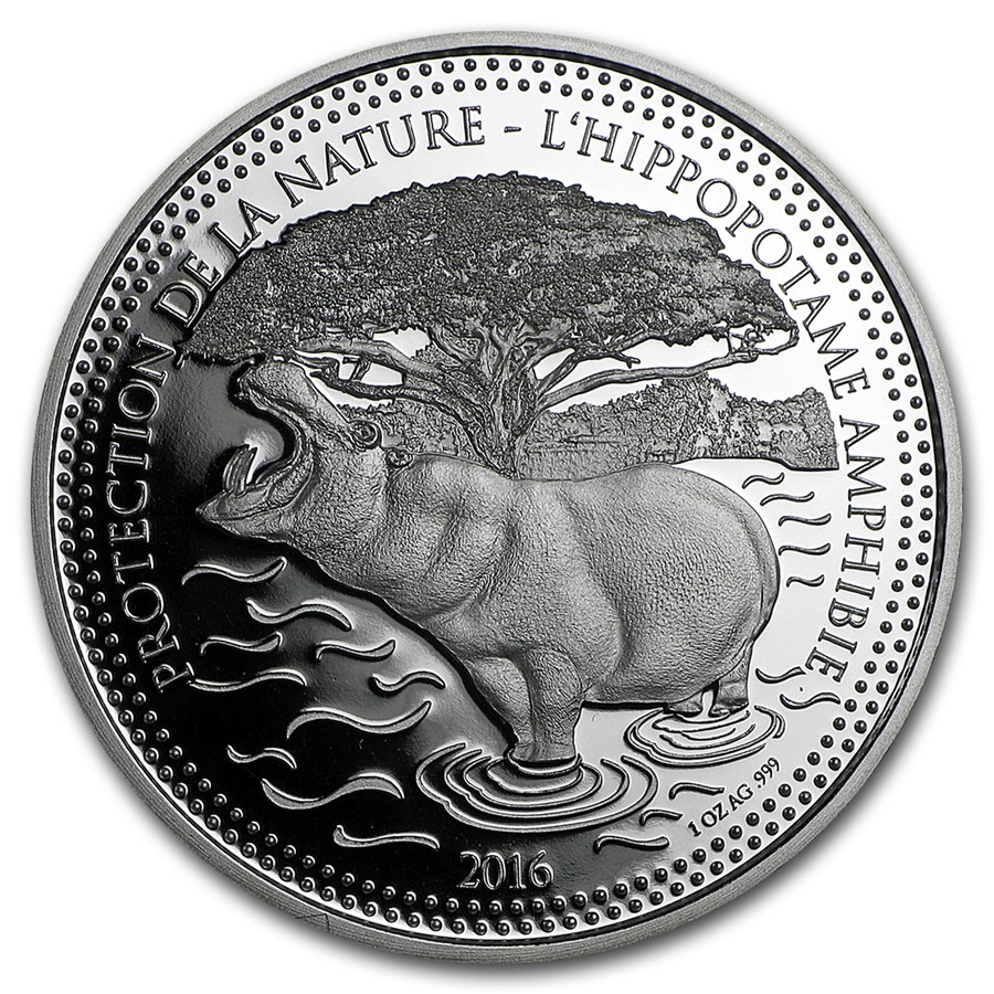 Buy 2016 Republic of Chad 1 oz Silver Protection De La Nature Hippo | APMEX